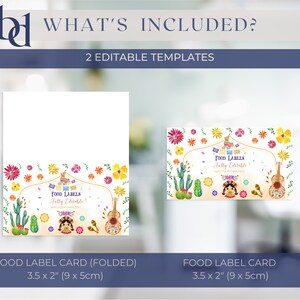 Mexican Food Labels Template, Mexican First Birthday Place Card, 1st ...