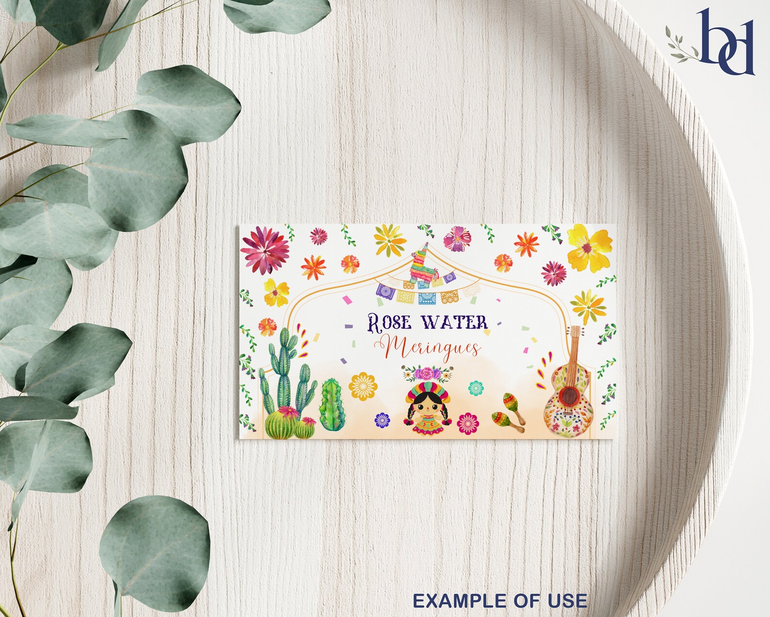 Mexican Food Labels Template, Mexican First Birthday Place Card, 1st ...