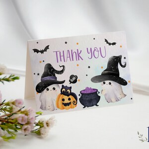 Little Boo Thank You Card Template, Cute Ghost Baby Shower Girl Thank ...