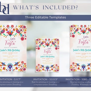 Mexican Otomi Fiesta 30th Birthday Invitation, Editable Template ...