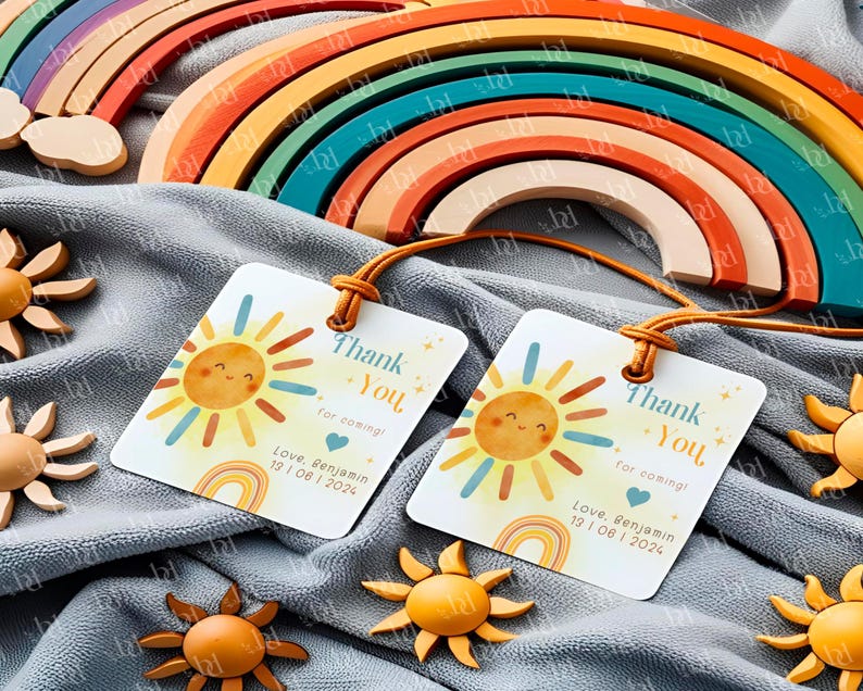Little Sunshine Gift Tag Template, Editable + Printable Sunshine Thank ...