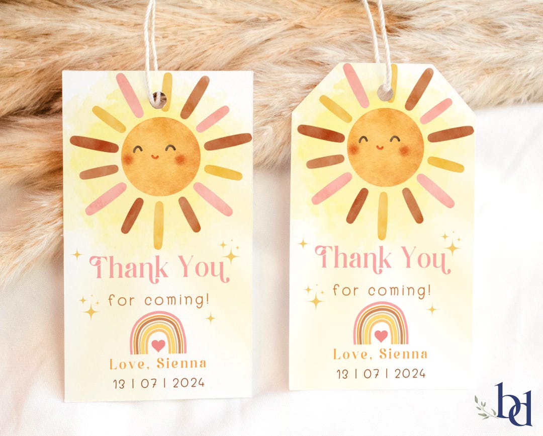1st Birthday Gift Tag Template, First Trip Around the Sun Favor Tag ...