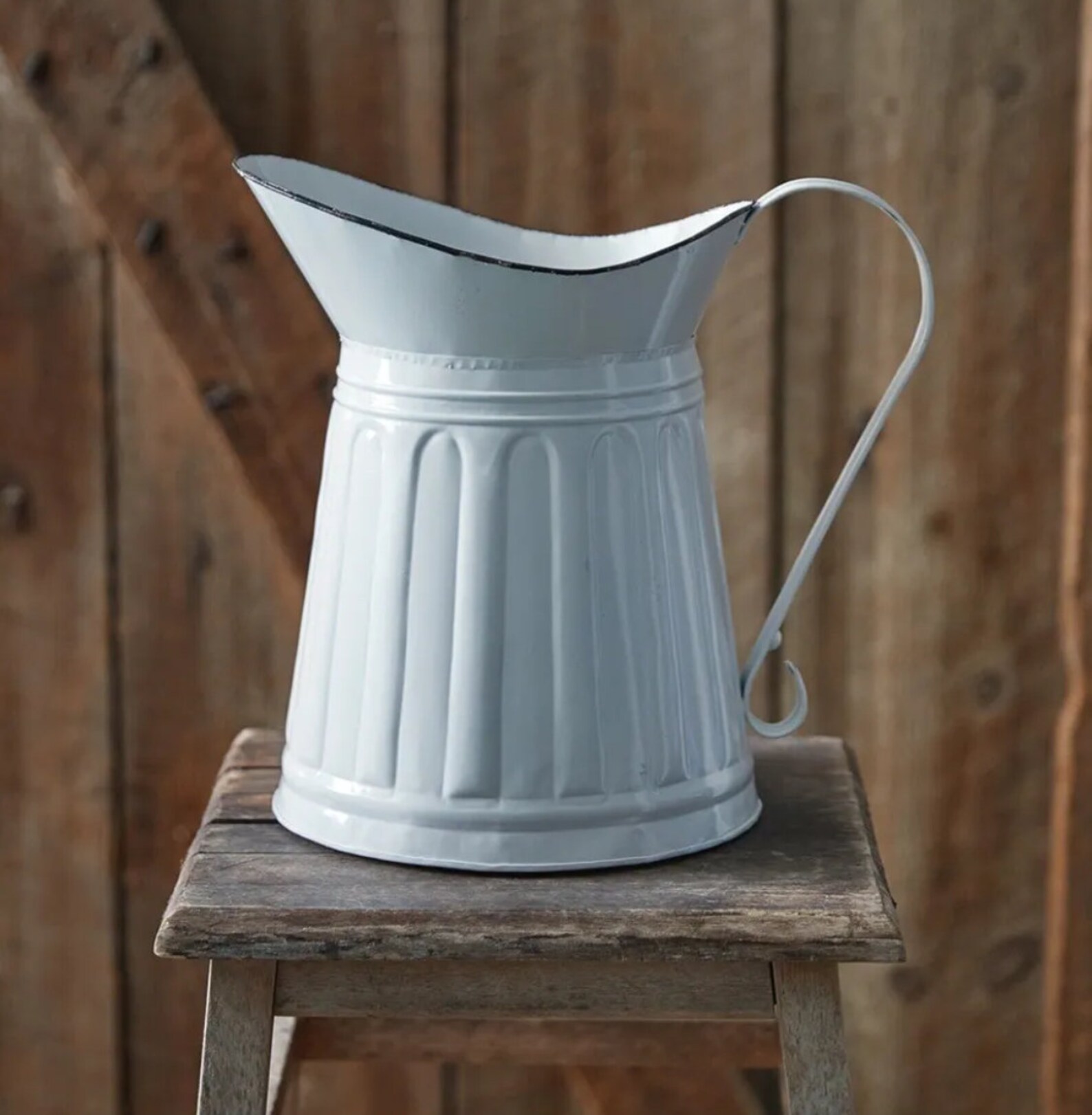 Metal 11.5 Decorative Ivory Milk Pitcher Tabletop Centerpiece Display ...