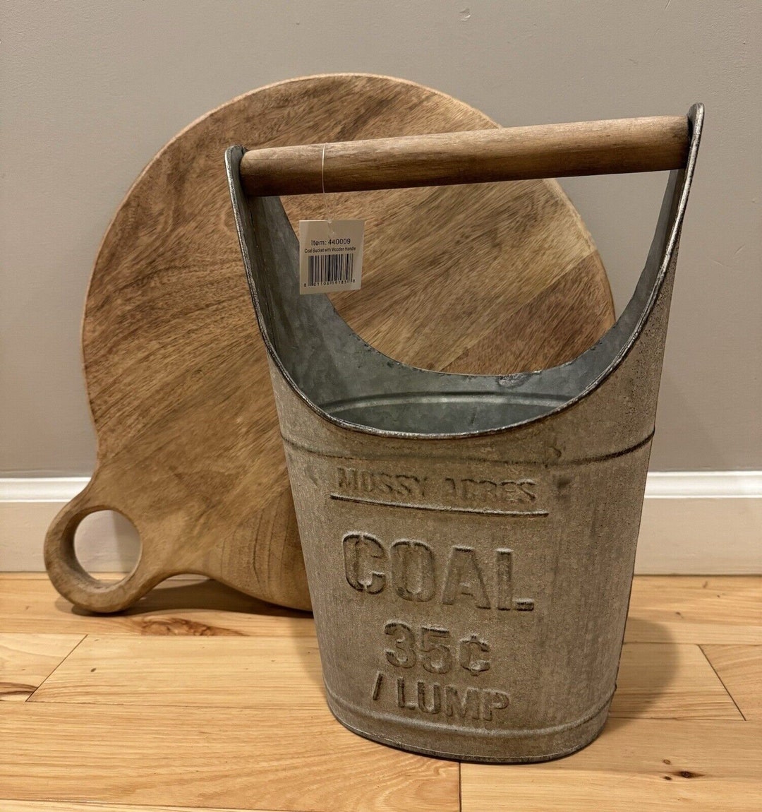 Galvanized Metal Mossy Acres Lump Coal Bucket With Wooden Handle ...