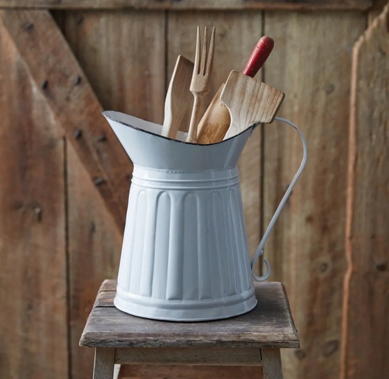 Metal 11.5 Decorative Ivory Milk Pitcher Tabletop Centerpiece Display ...