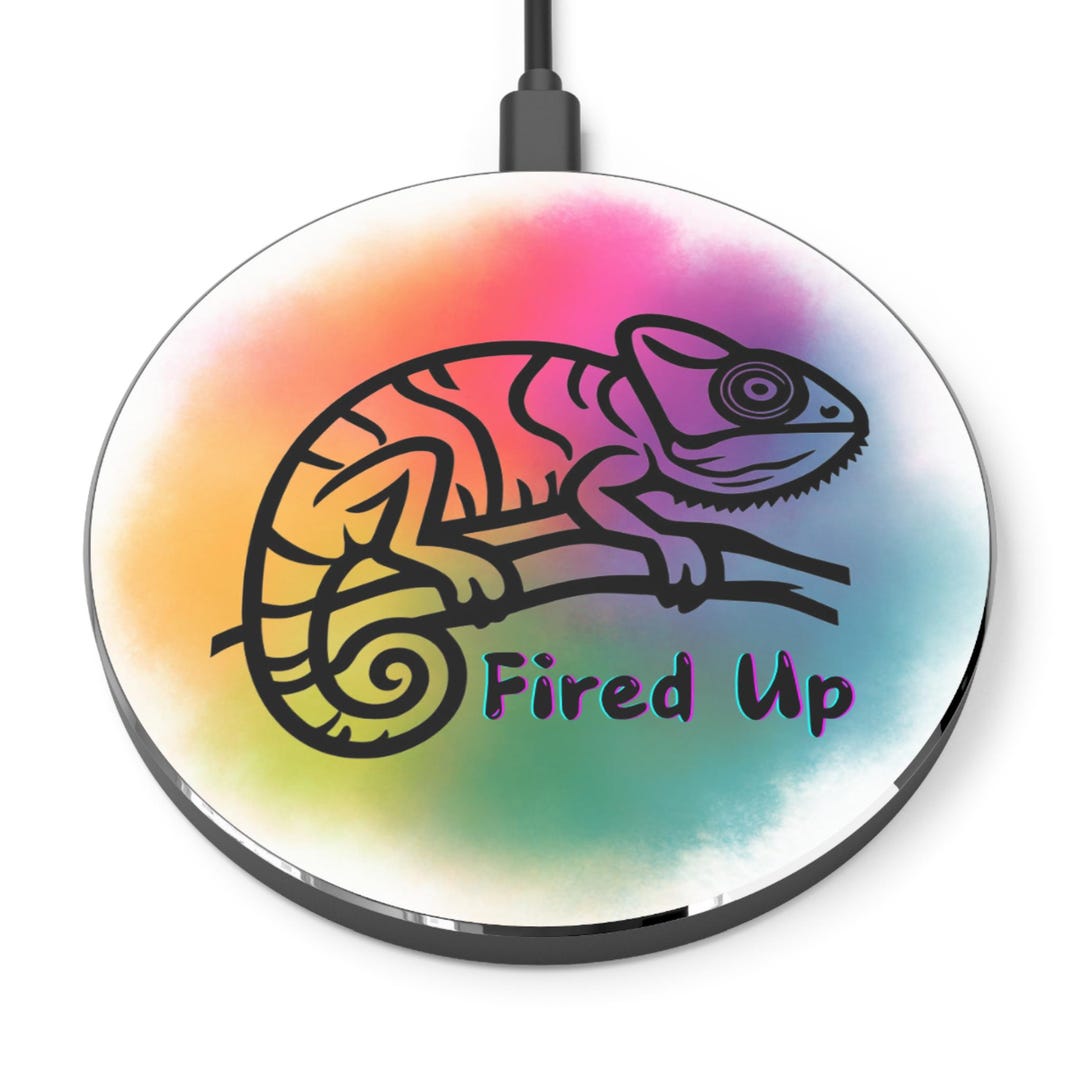 Wireless Charger, Panther Chameleon Rainbow Colors, Reptile Lover Tech ...