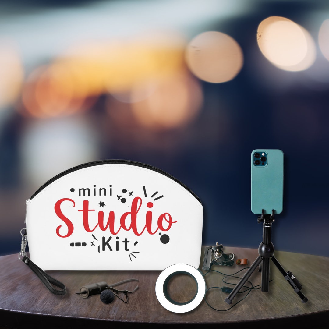 Mini Studio Kit Portable Cell Phone Accessory Bag for Content Creators ...