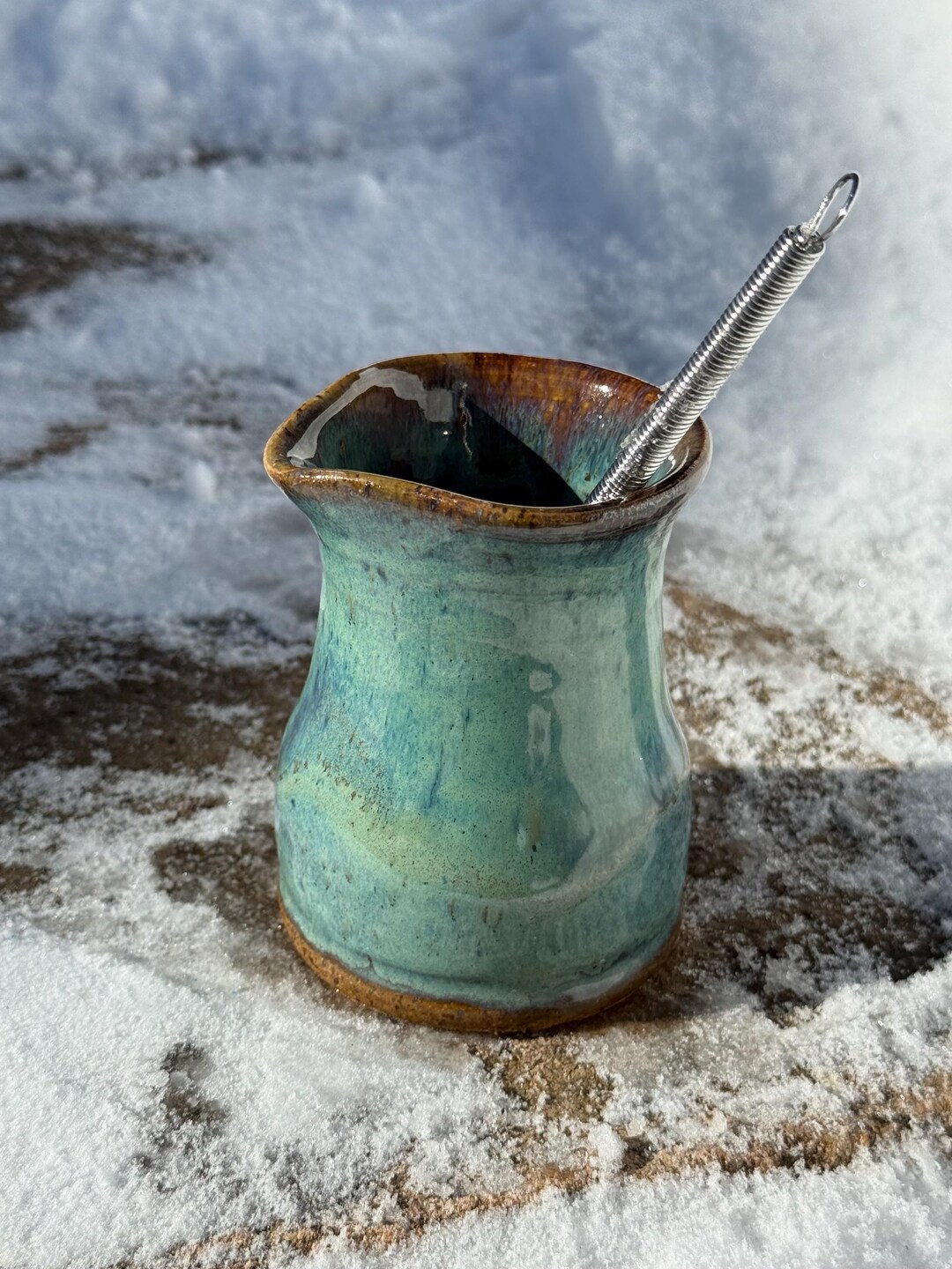 Handmade Ceramic Dressing Bottle With Whisk – Perfect for Homemade ...