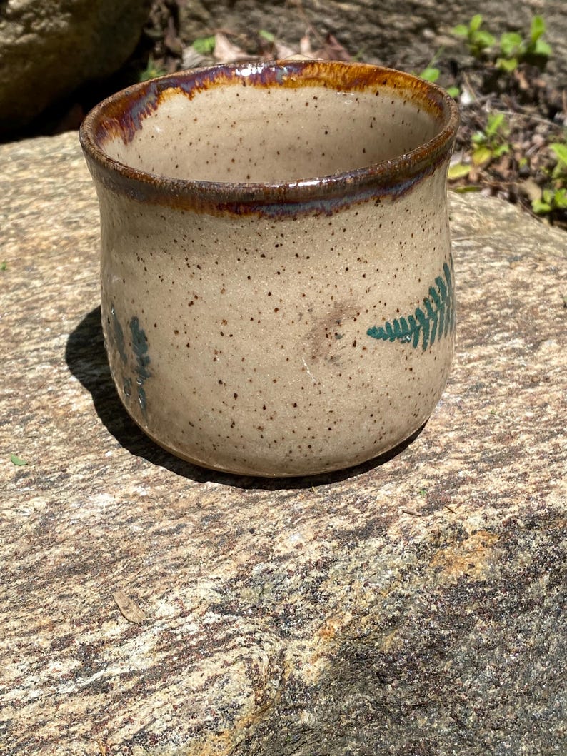 Fern Mug, Hand-thrown Nature Inspired Pottery Mug - 14 Oz, Handcrafted ...