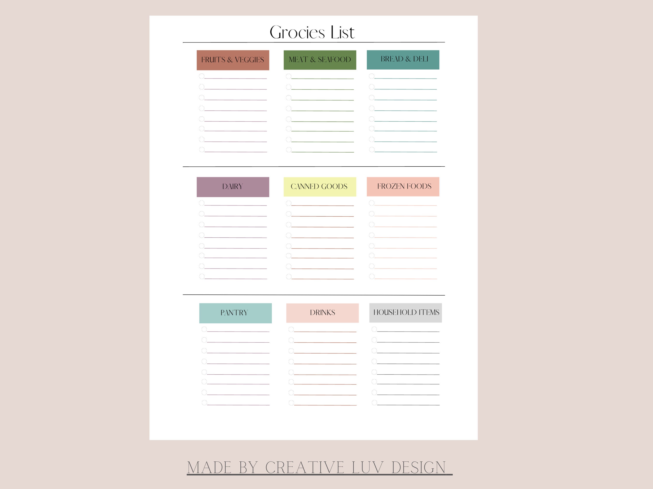 Colorful Printable Menu Download and Weekly Menu Planner Template ...