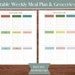 Colorful Printable Menu Download and Weekly Menu Planner Template ...
