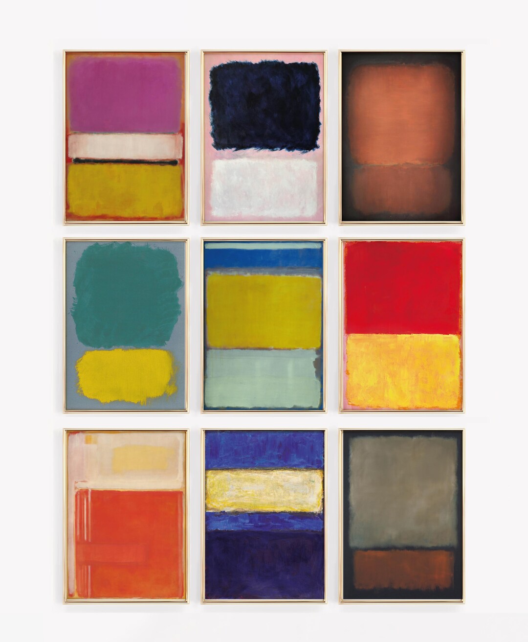 Mark Rothko Wall Art Set of 9 | Mark Rothko Prints | Vintage Abstract ...