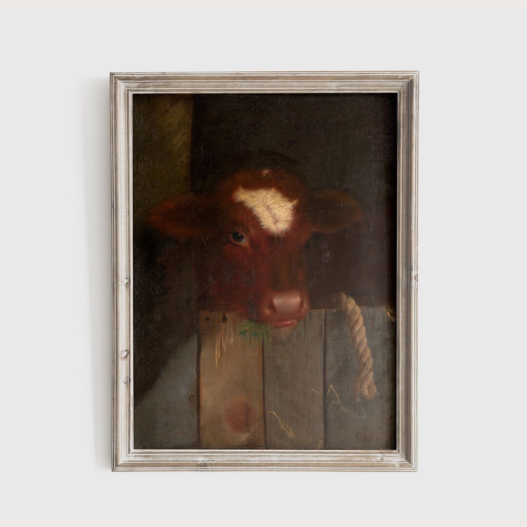 The Family Cow C. 1869 | William Chase Wall Art | Vintage Calf Wall Art ...