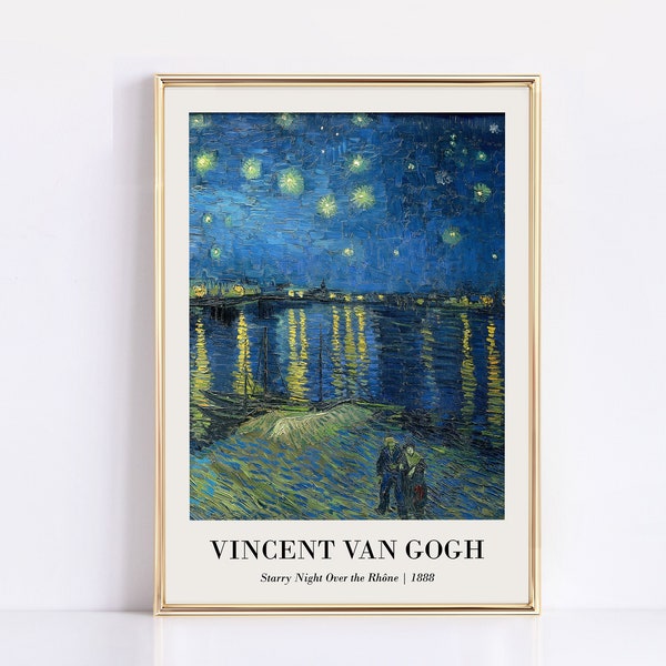 Van Gogh Poster Starry Night Over the Rhone - Etsy