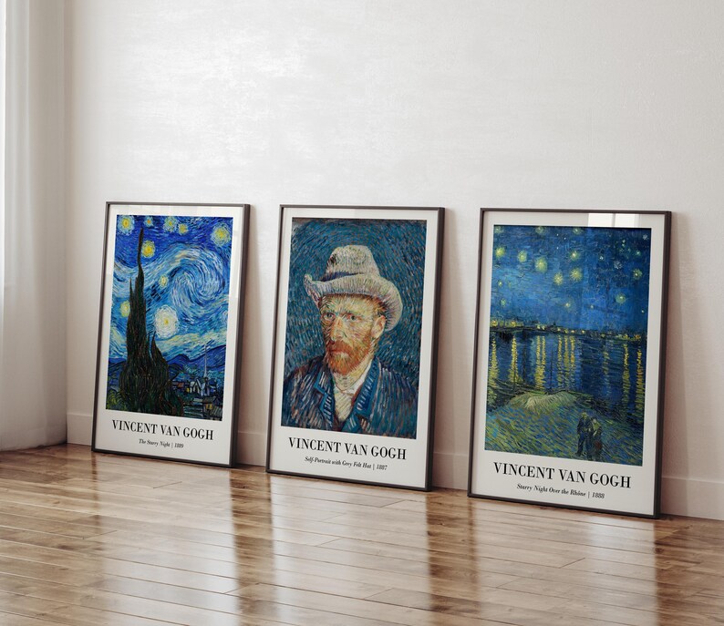 Van Gogh Posters Set of 9 | Vincent Van Gogh Wall Art | Vintage Poster ...