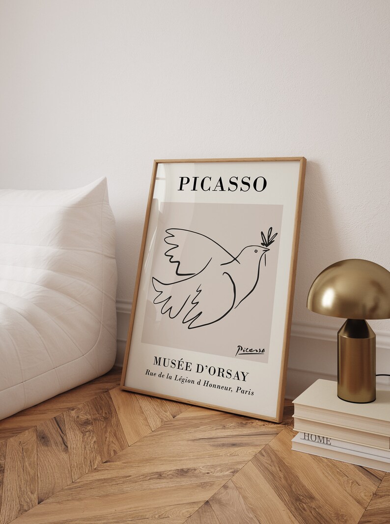 Pablo Picasso Poster Pablo Picasso Wall Art Neutral Home Decor Beige ...