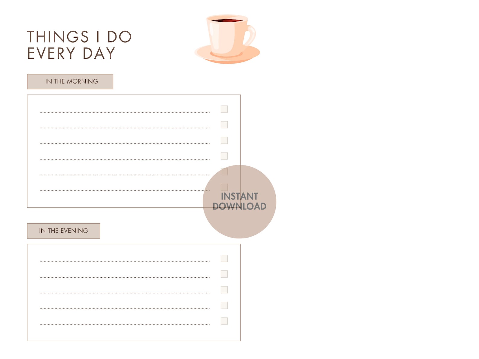 Everyday I... Daily Routine Printable - Etsy