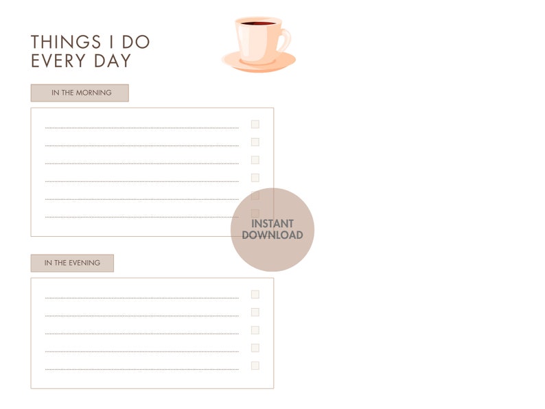 Everyday I... Daily Routine Printable - Etsy