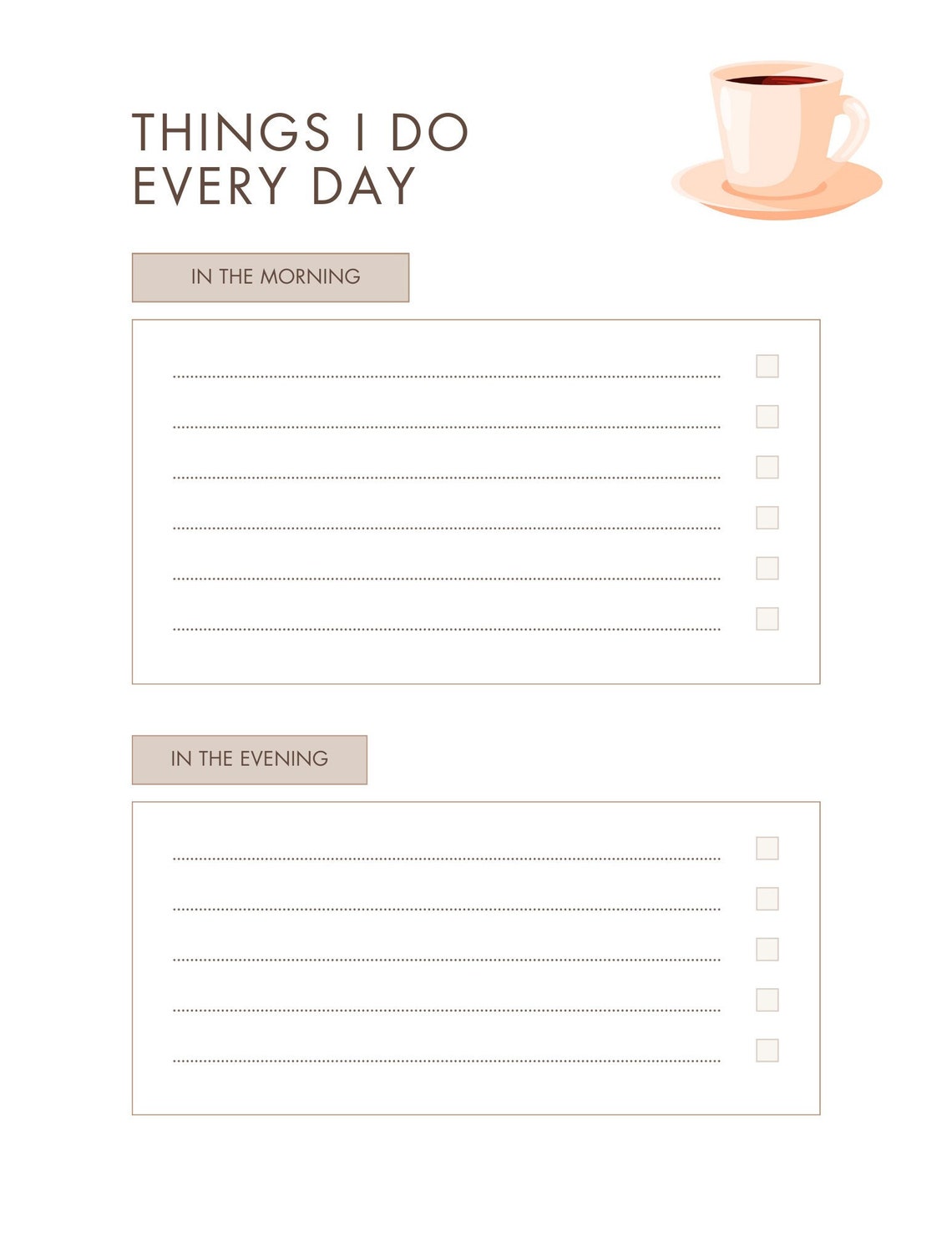 Everyday I... Daily Routine Printable - Etsy