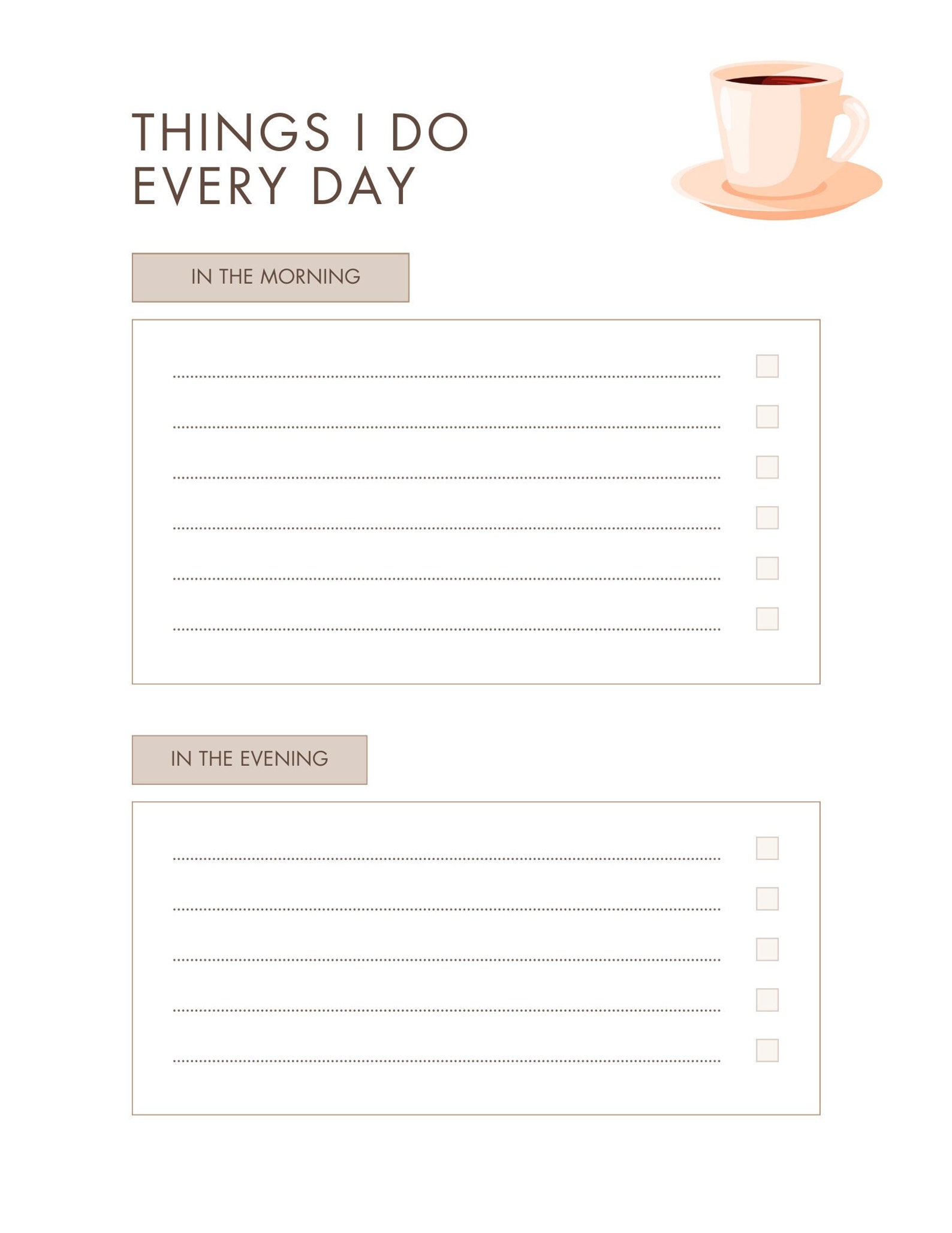 Everyday I... Daily Routine Printable - Etsy