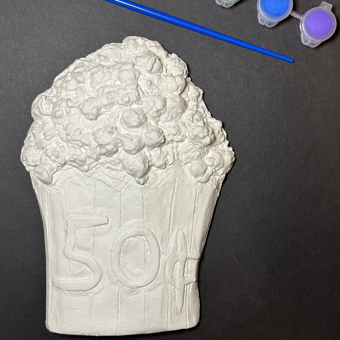 Popcorn Plaster Craft Set, Ready to Paint, 50 Cent Popcorn, Kids Plaster Crafts, Painting Fun ...