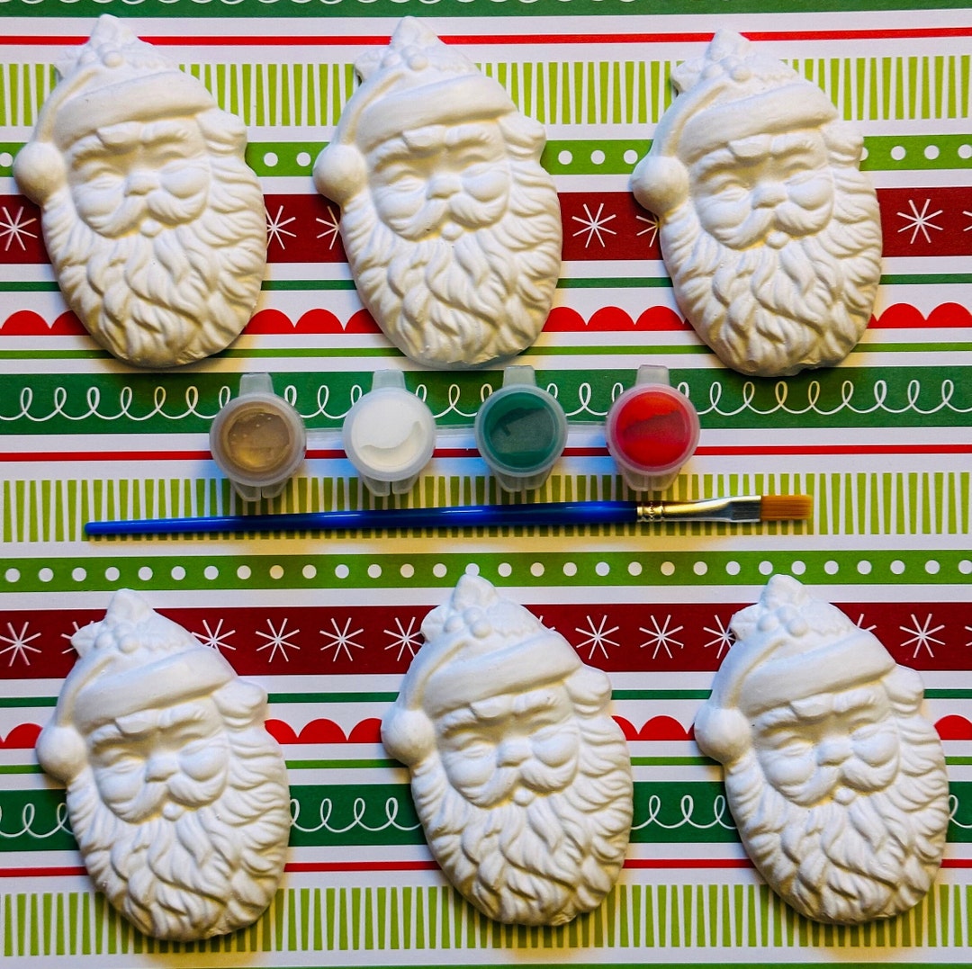 Santa Ready to Paint Plaster Crafts, Set of 6, Painting Crafts ...