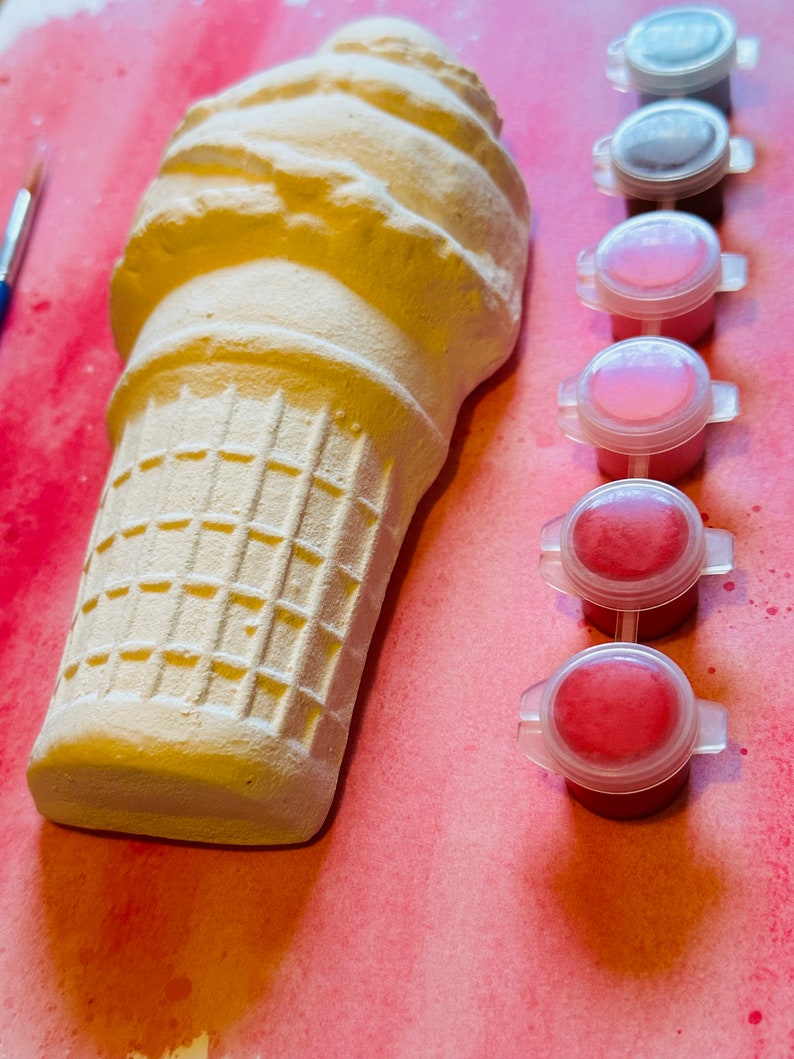 Ice Cream Cone Plaster Craft Kit, Includes Paint Pod and Paintbrush ...