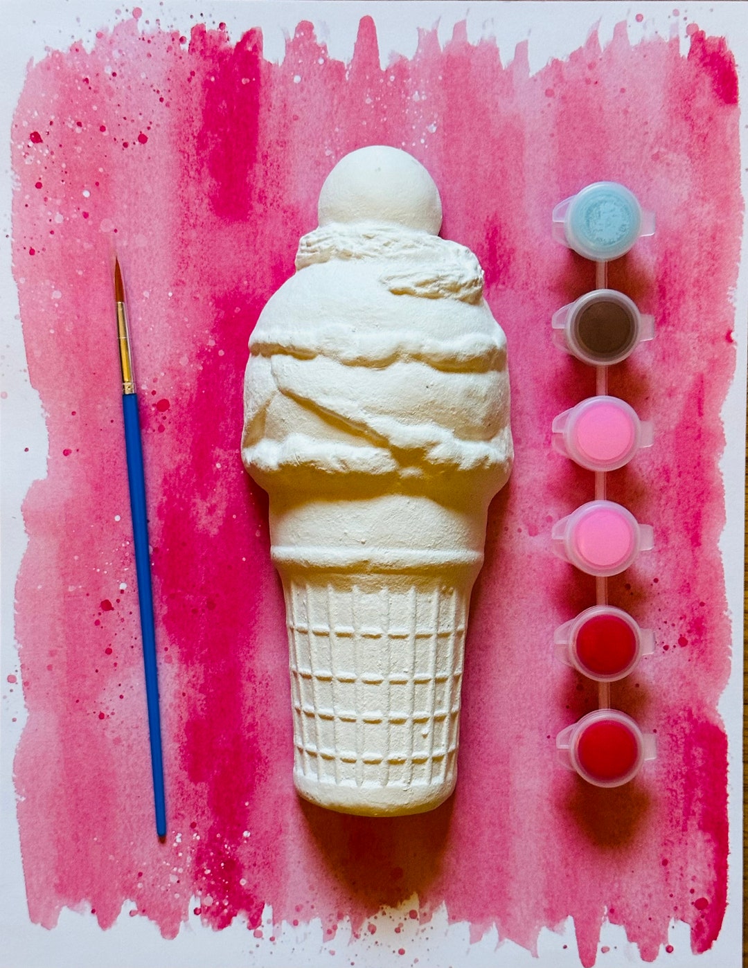 Ice Cream Cone Plaster Craft Kit Includes Paint Pod and - Etsy