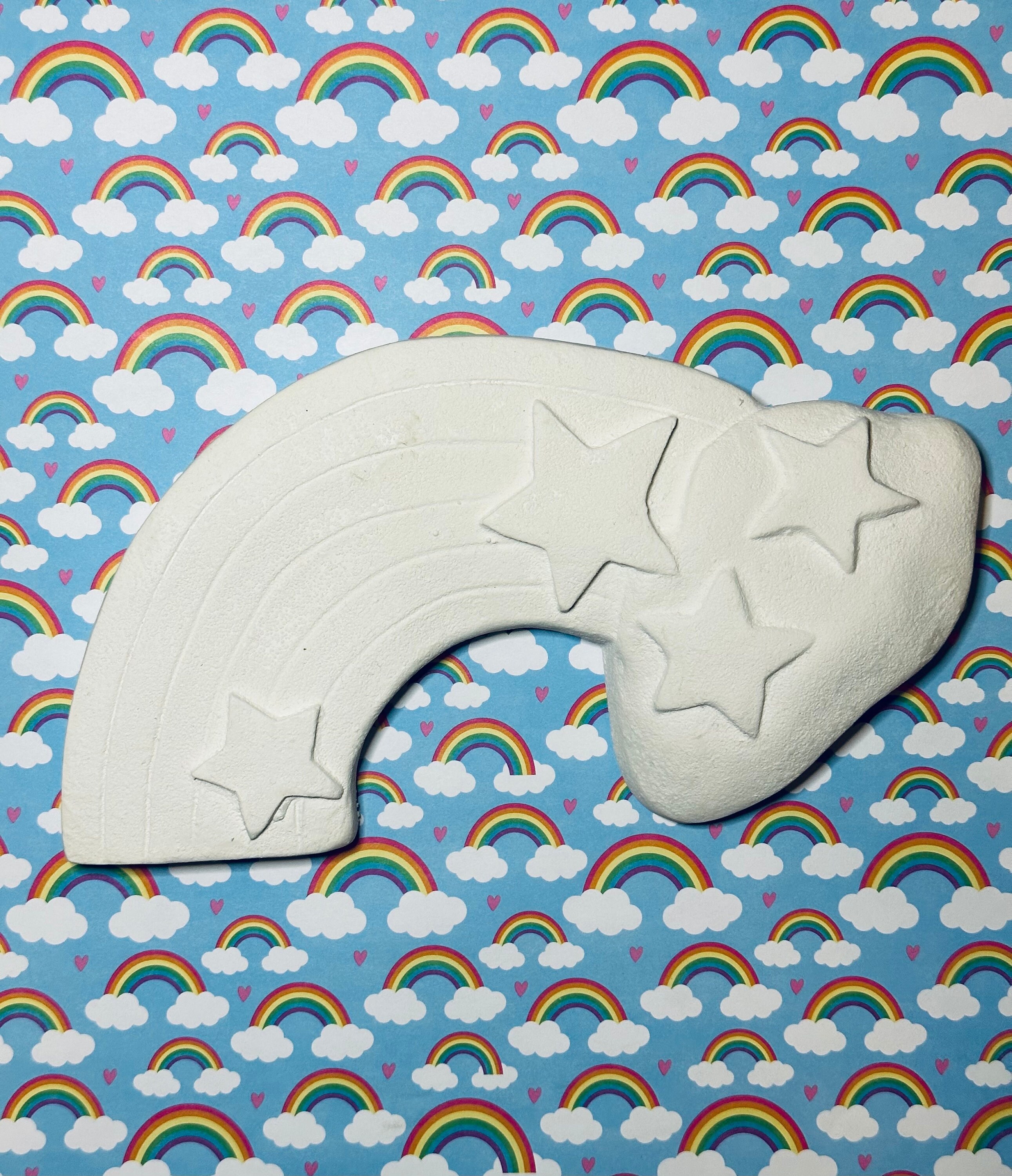 Rainbow Plaster Craft Kit, Includes Paint Pot and Paintbrush, Stars ...