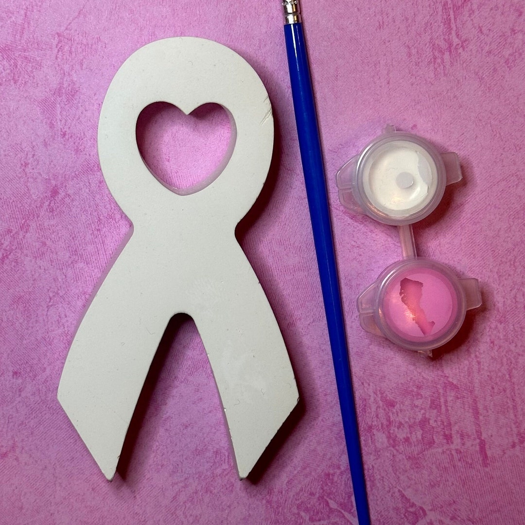 Ribbon - Painting - Kids Crafts - Cancer Craft Kit - Awareness - Pink ...