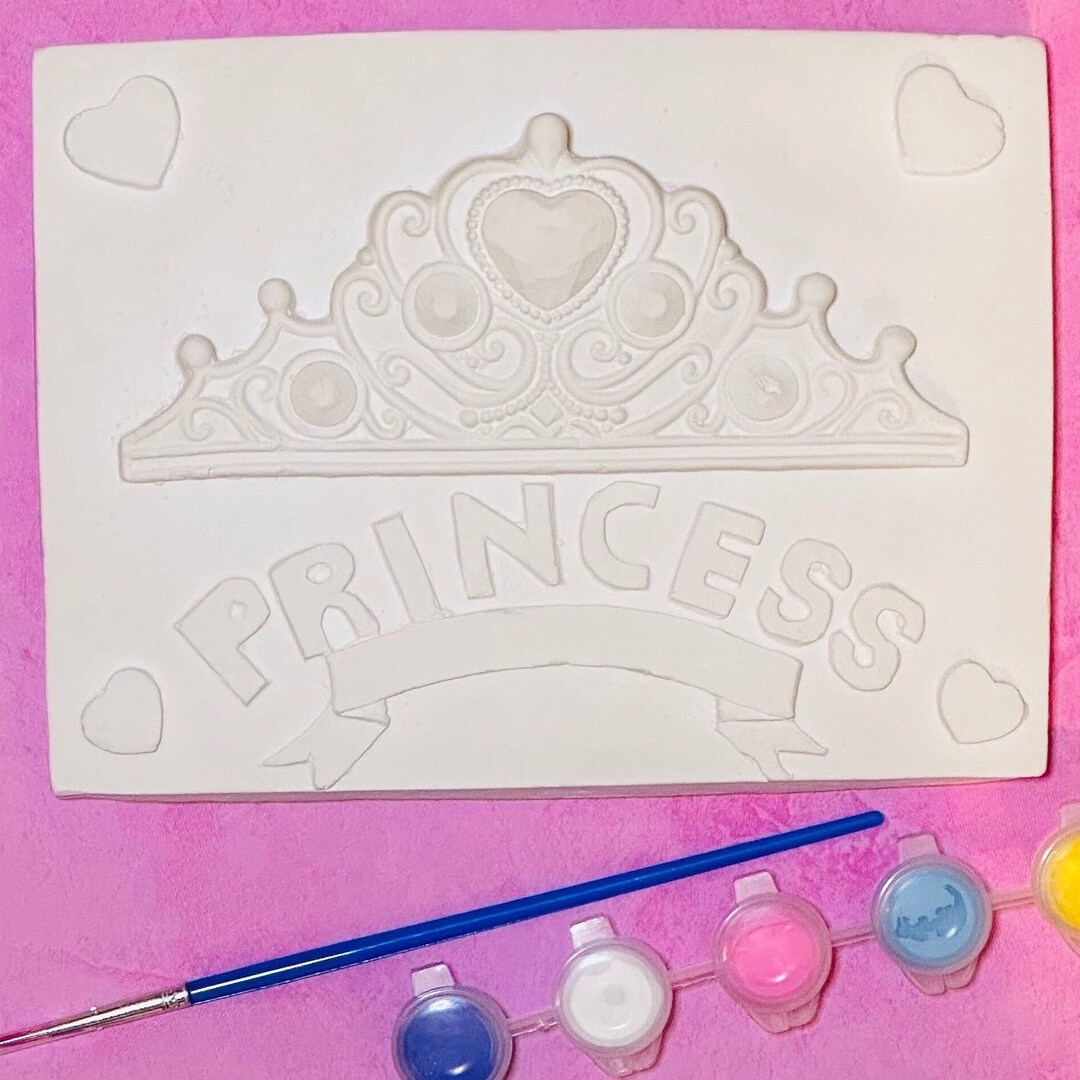 Princess Plaster Craft Plaque, Includes Paint Pod and Paintbrush, Kids ...