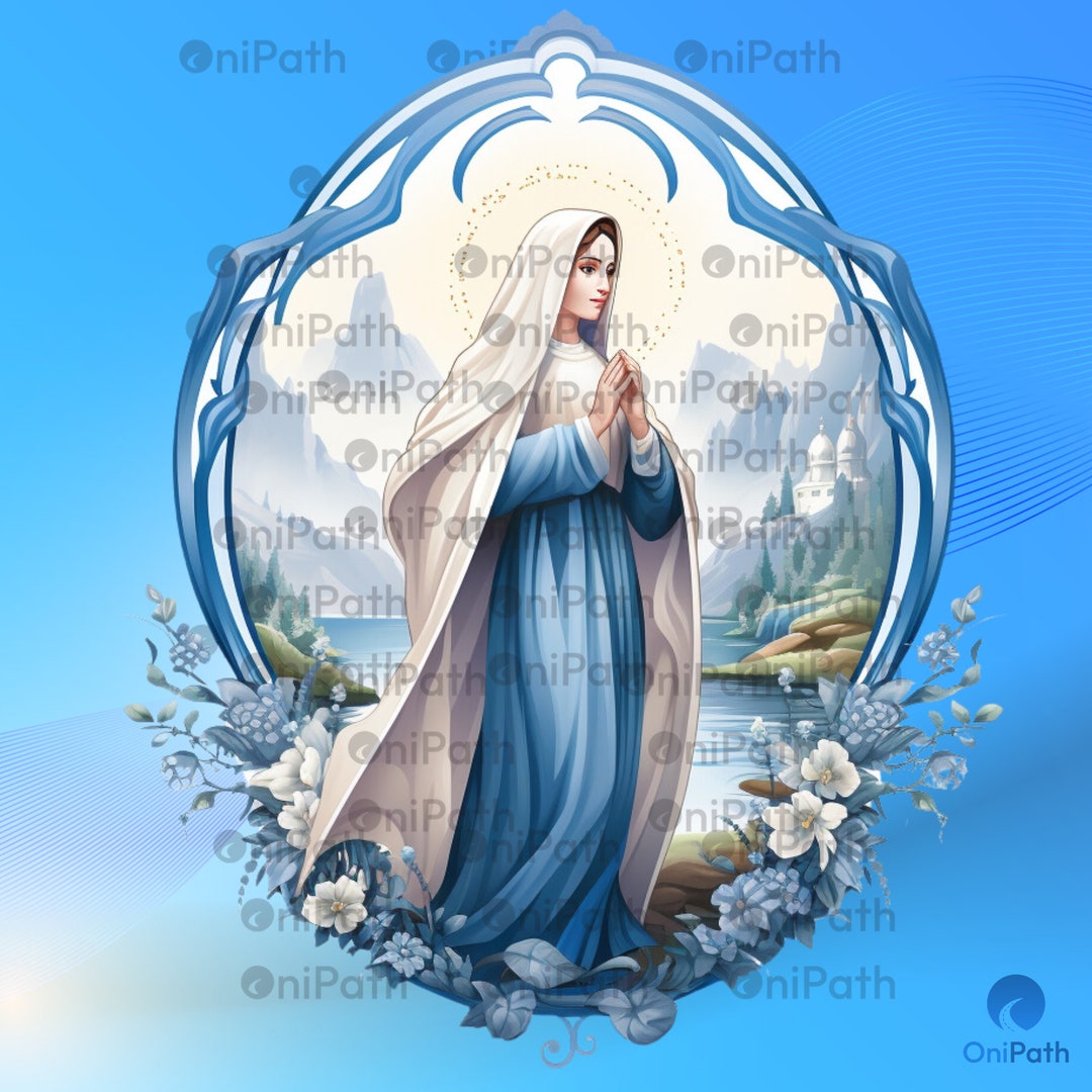 Our Lady of Lourdes PNG Sublimation Design, Virgin Mary Digital ...