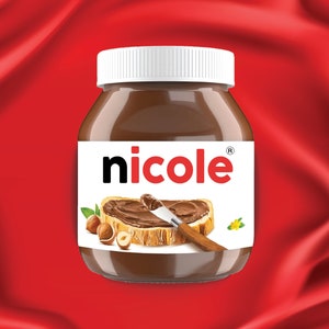Personalized Nutella Jar Nutella Label Digital File - Etsy