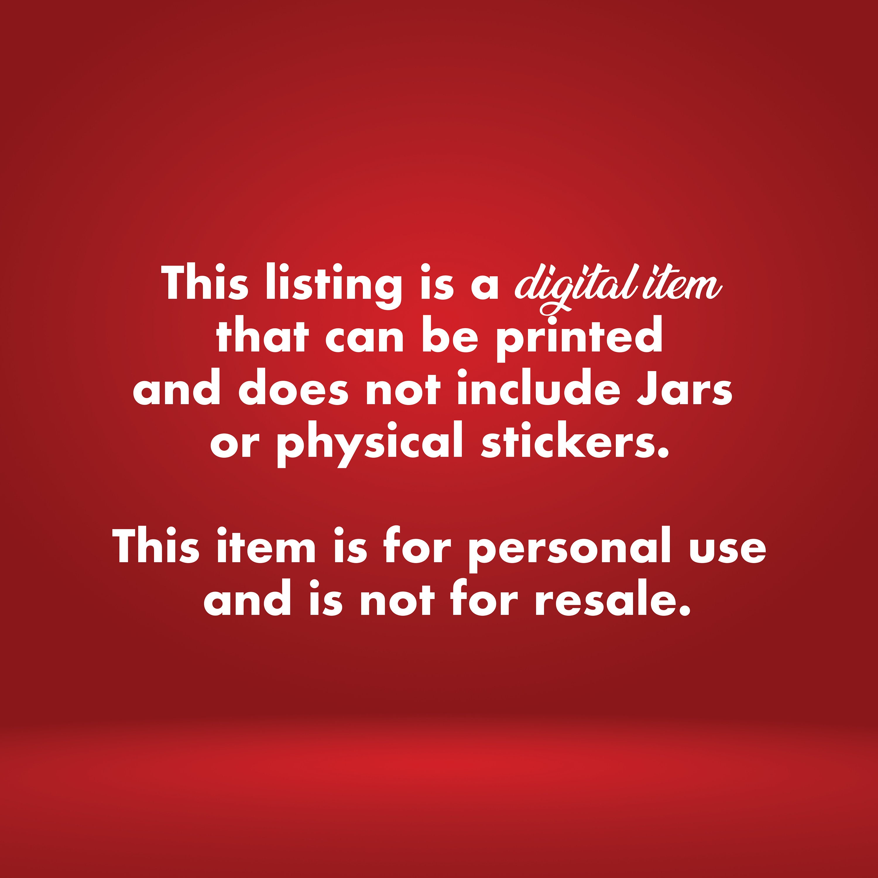 Personalized Nutella Jar Nutella Label Digital File Etsy