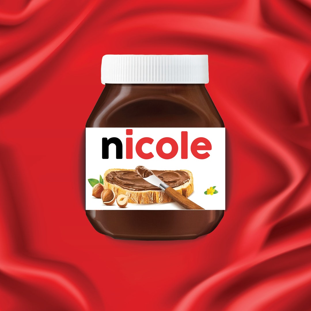 Personalized Nutella Jar Label Digital File Printable - Etsy