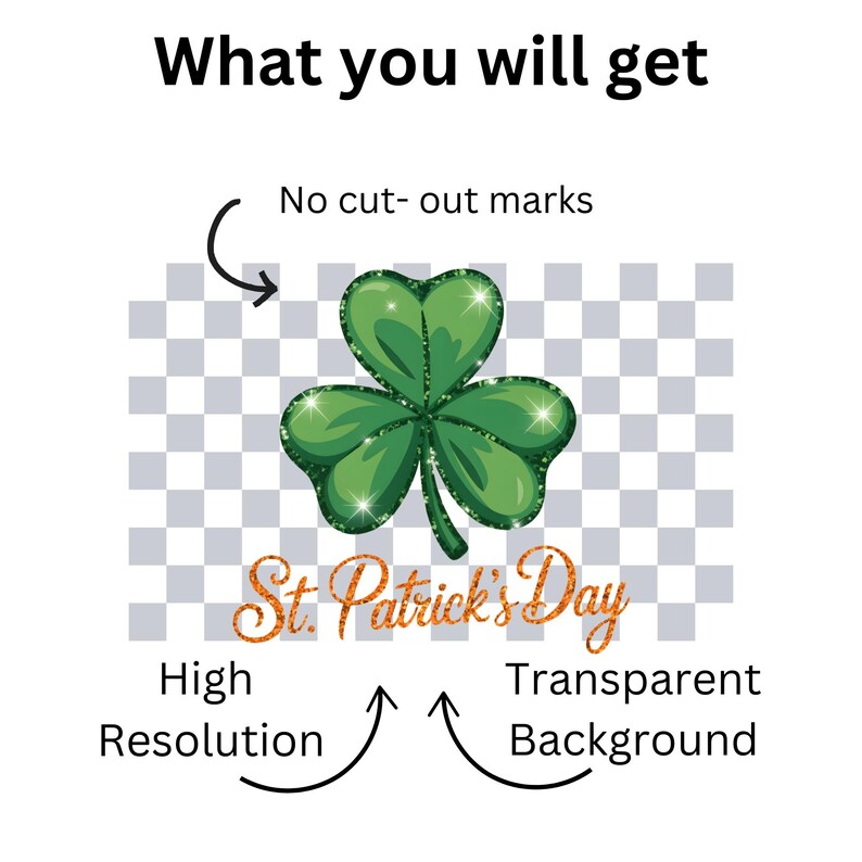 Glitter Shamrock Clipart: St. Patrick's Day PNG (instant Download) - Etsy