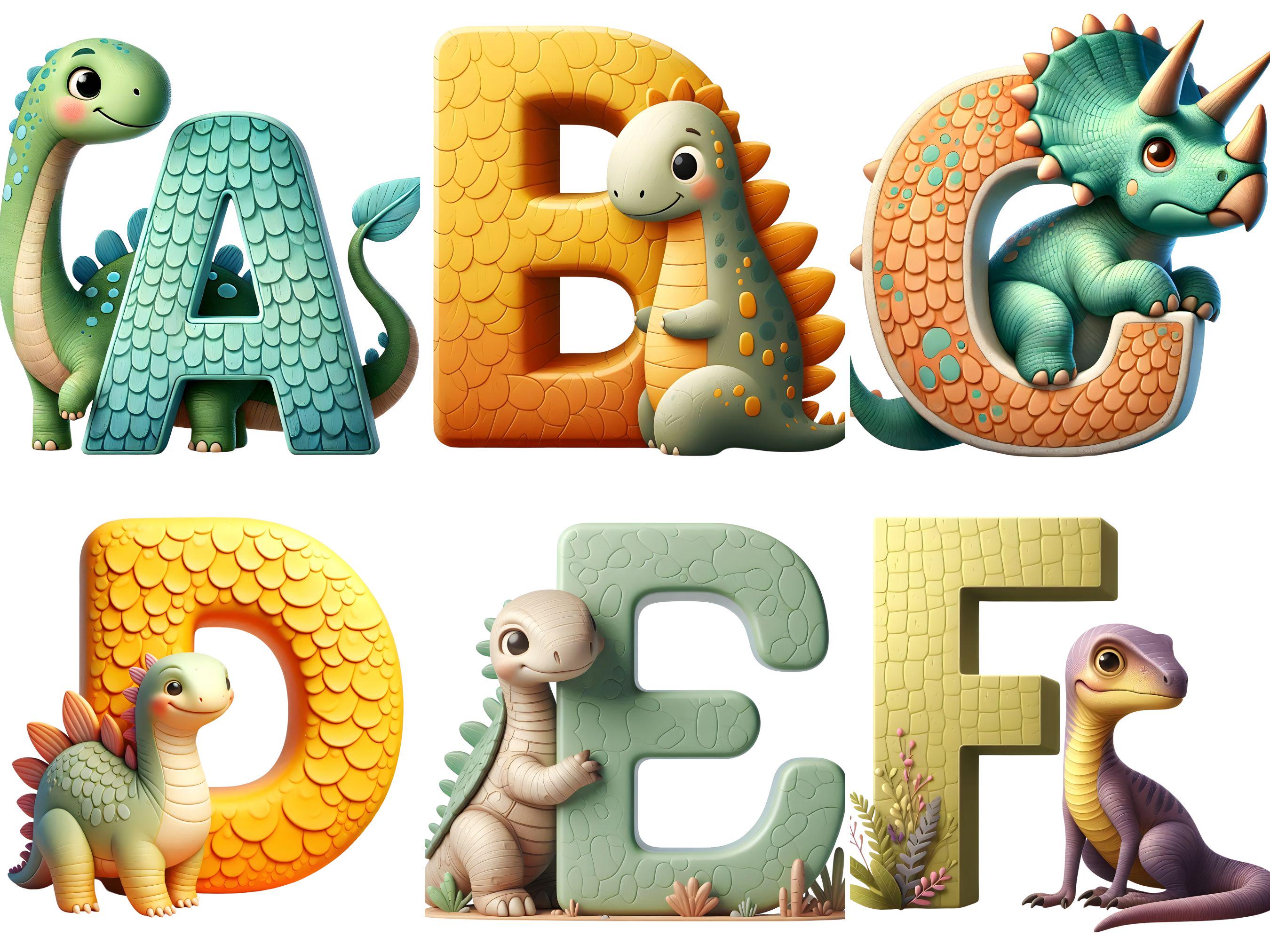 Dinosaur Alphabet Clipart: Dino Letter PNG Bundle (instant Download) - Etsy