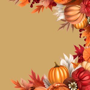 Thanksgiving Borders Clipart , 8 PNG Files, Transparent, - Etsy