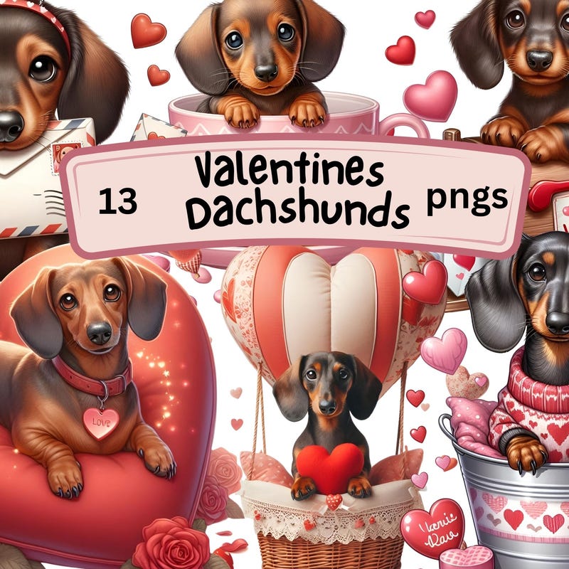 Dachshund Valentines - Etsy