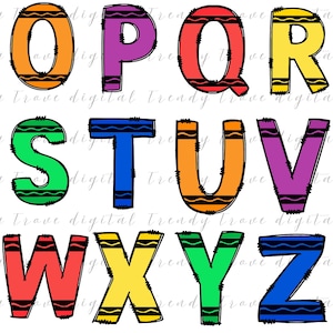 Crayon Alphabet PNG, Kids Alphabet Clipart, Rainbow Letters, ABC Clip ...