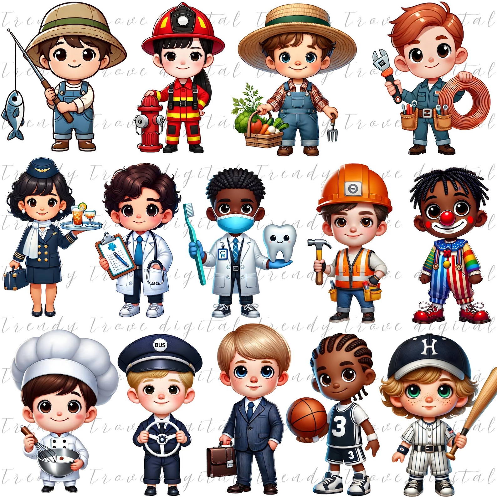 54 Career Kids PNG – Inclusive Clipart Bundle Featuring Diverse ...