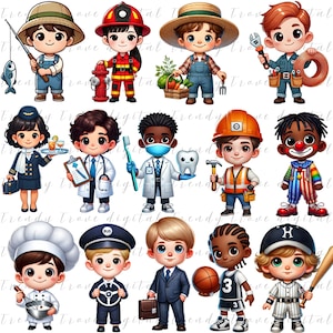 Careers Kids Clipart Bundle: 44 Professions PNG (instant Download) - Etsy