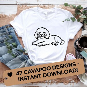 Cavapoo SVG Bundle, Cute Cavapoo Clipart, Doodle Dog PNG, Cavapoo ...