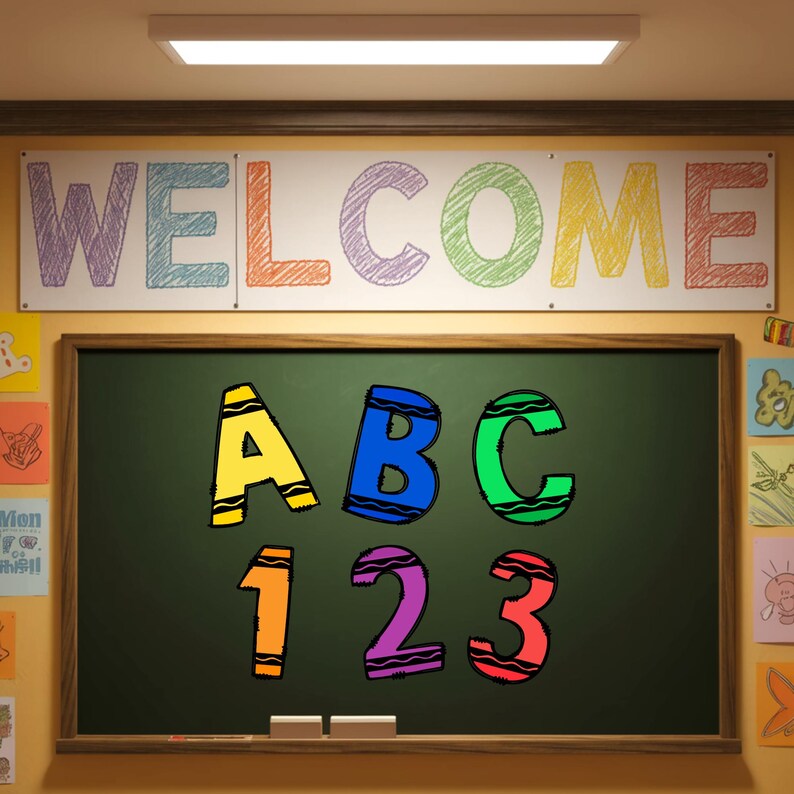 Crayon Alphabet PNG: Rainbow Letters Clipart for Teachers (instant ...