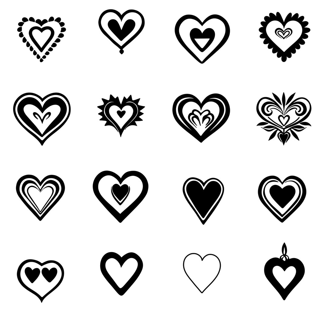 Hearts SVG, Hearts Cricut Cut Files, Hearts PNG, Bundle of 26 - Etsy