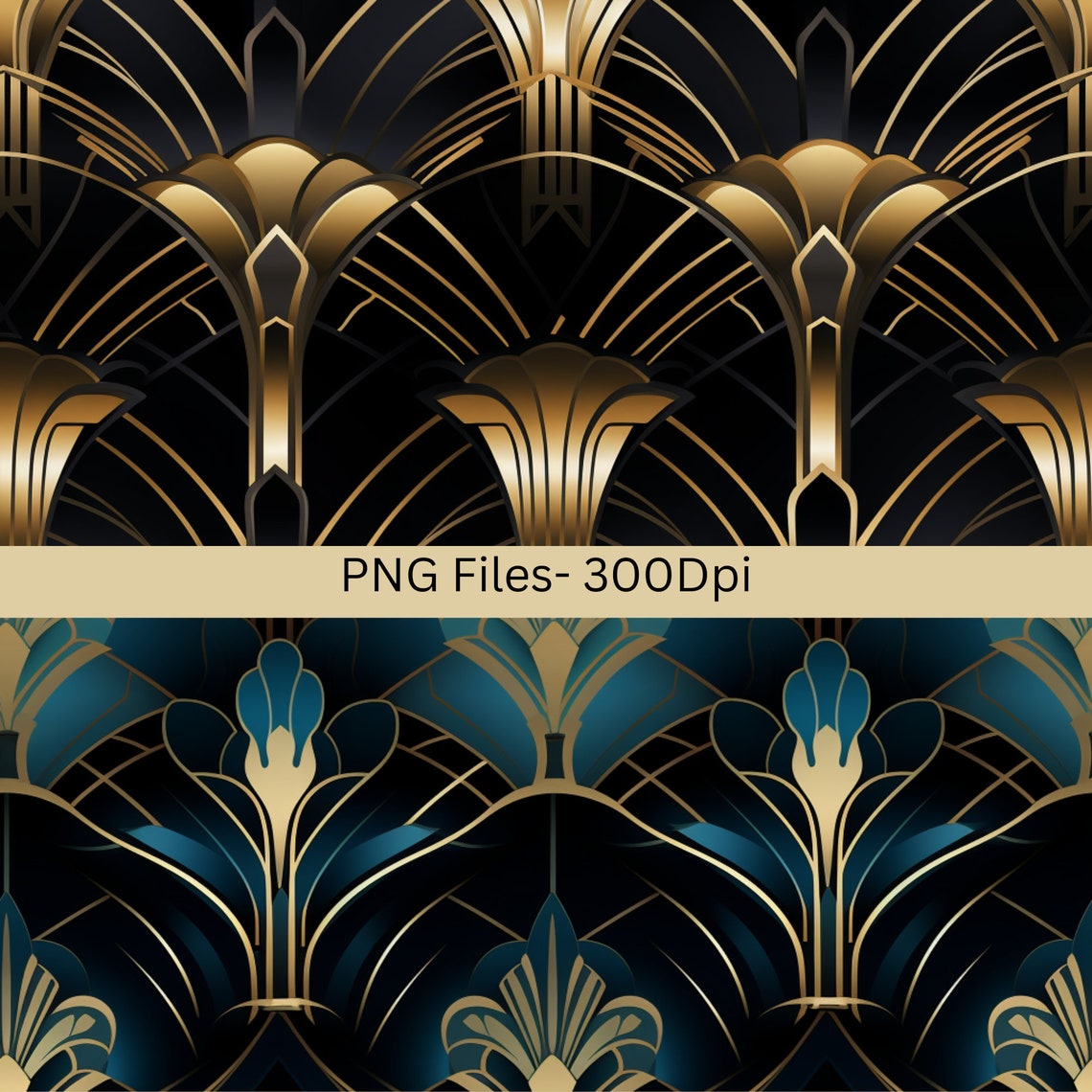 Set of 6 Art Deco Glamour Seamless Patterns Digital - Etsy