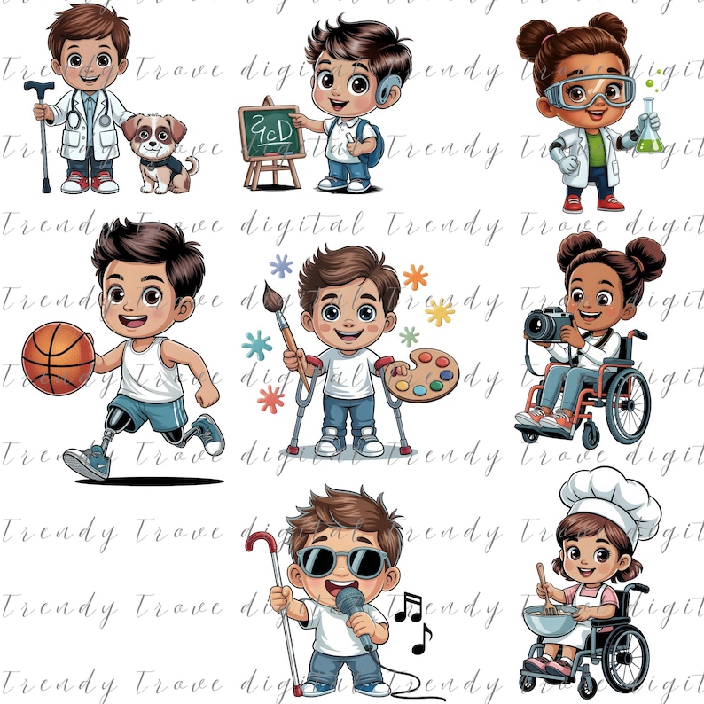 54 Career Kids PNG – Inclusive Clipart Bundle Featuring Diverse ...
