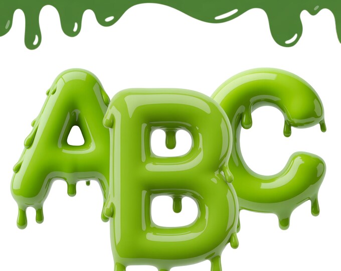 Halloween Alphabet, Slime Alphabet Clipart, Slime Letters, Dripping ...