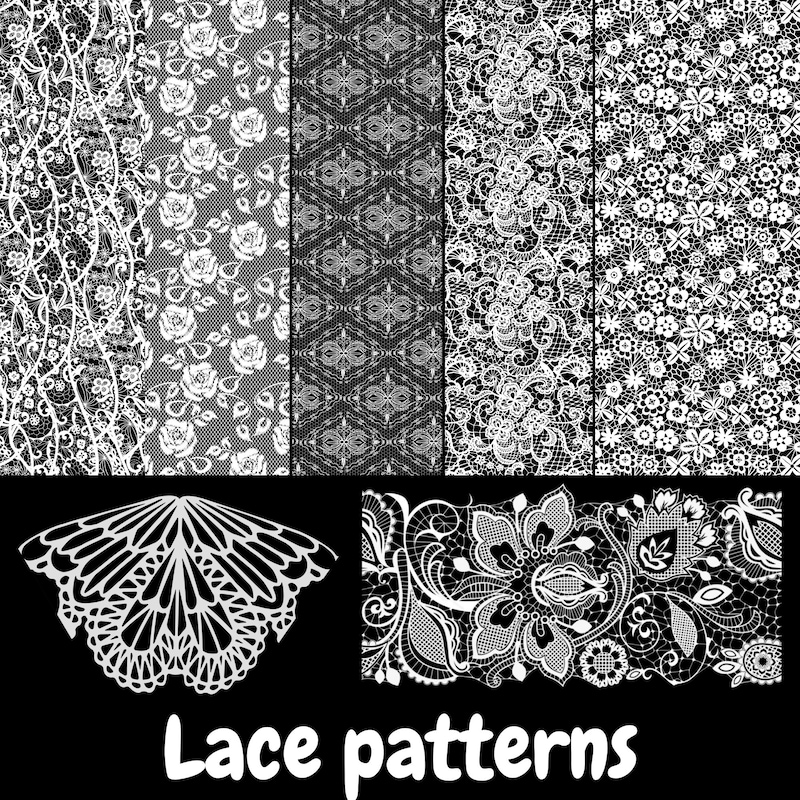 Digital Lace Trim Cards - Etsy
