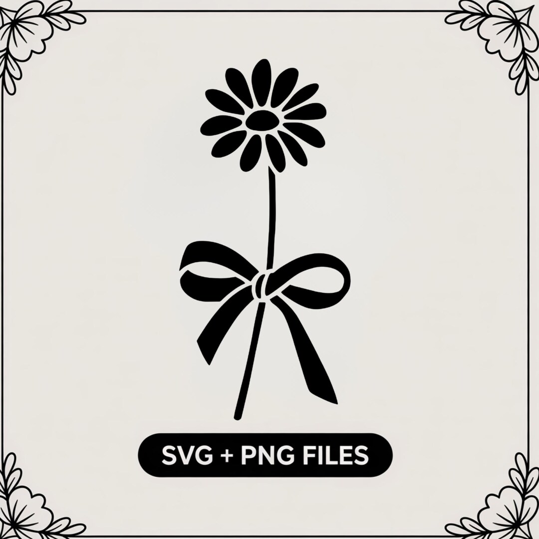 Flower With Bow Design PNG and SVG for Shirts, Mugs, and Craft Projects ...